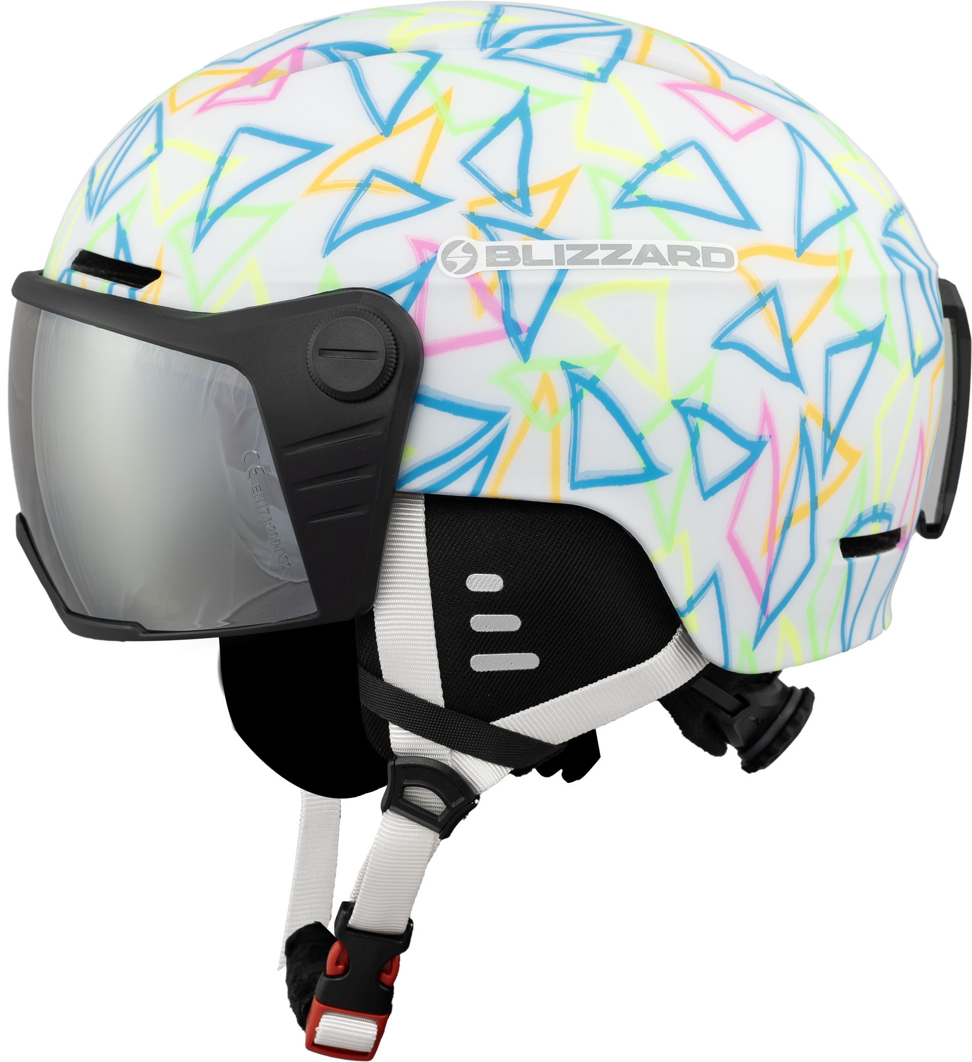 Lyžařská helma Blizzard Flash Visor junior ski helmet, white/multicolor